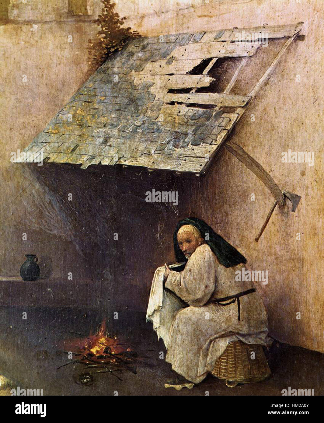 *St. Peter with the Donor* by Hieronymus Bosch is a detailed section of ...