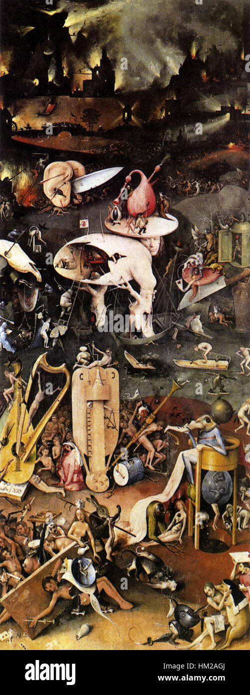 The right wing of Hieronymus Bosch's 'Garden of Earthly Delights ...