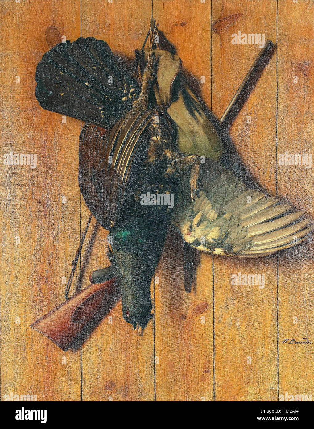 *Jagdstillleben* (Hunting Still Life) by Heinrich Brandes is an oil ...