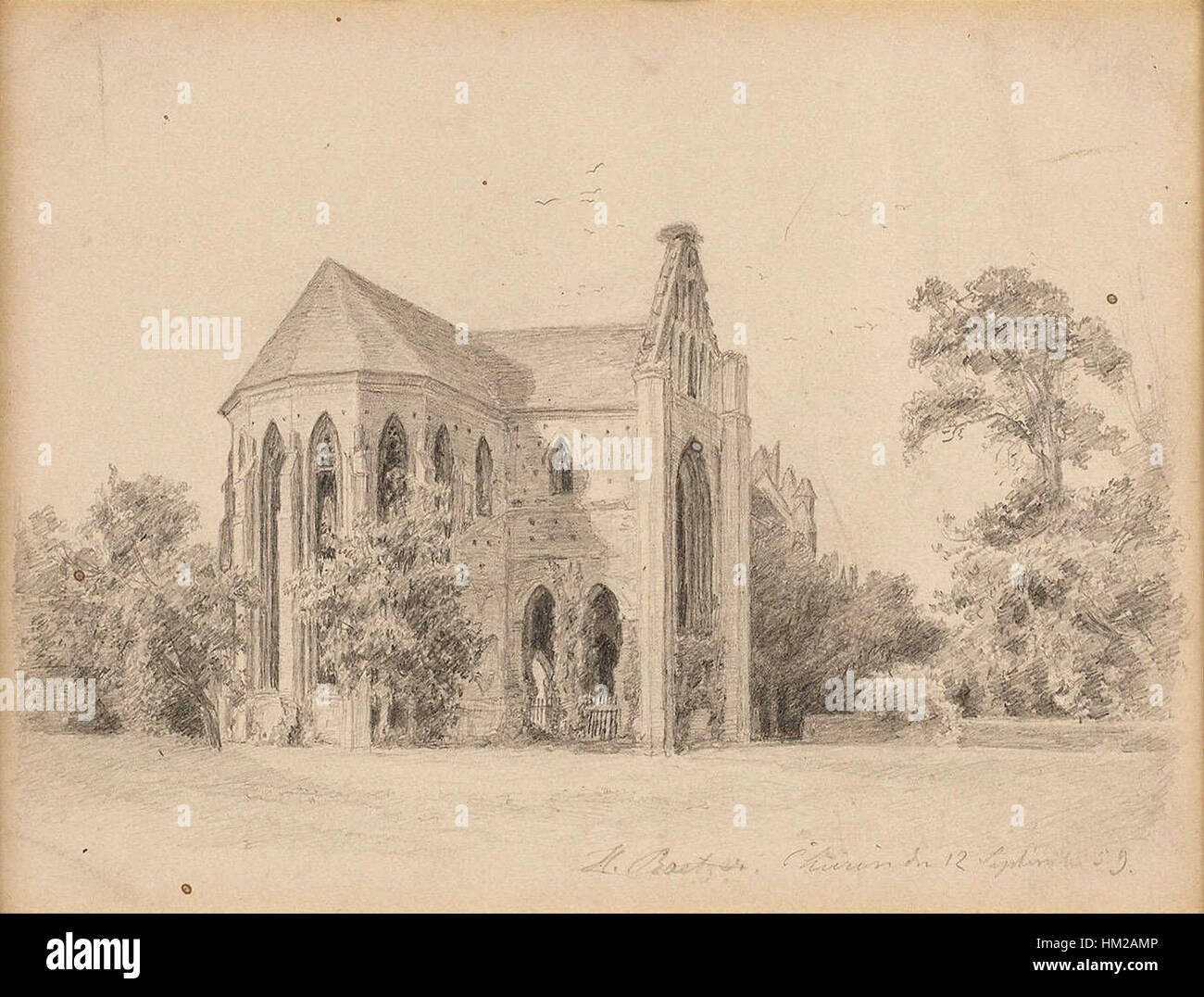 Hellmuth Raetzer’s painting 'Chorin' from 1859 showcases the artist’s ...