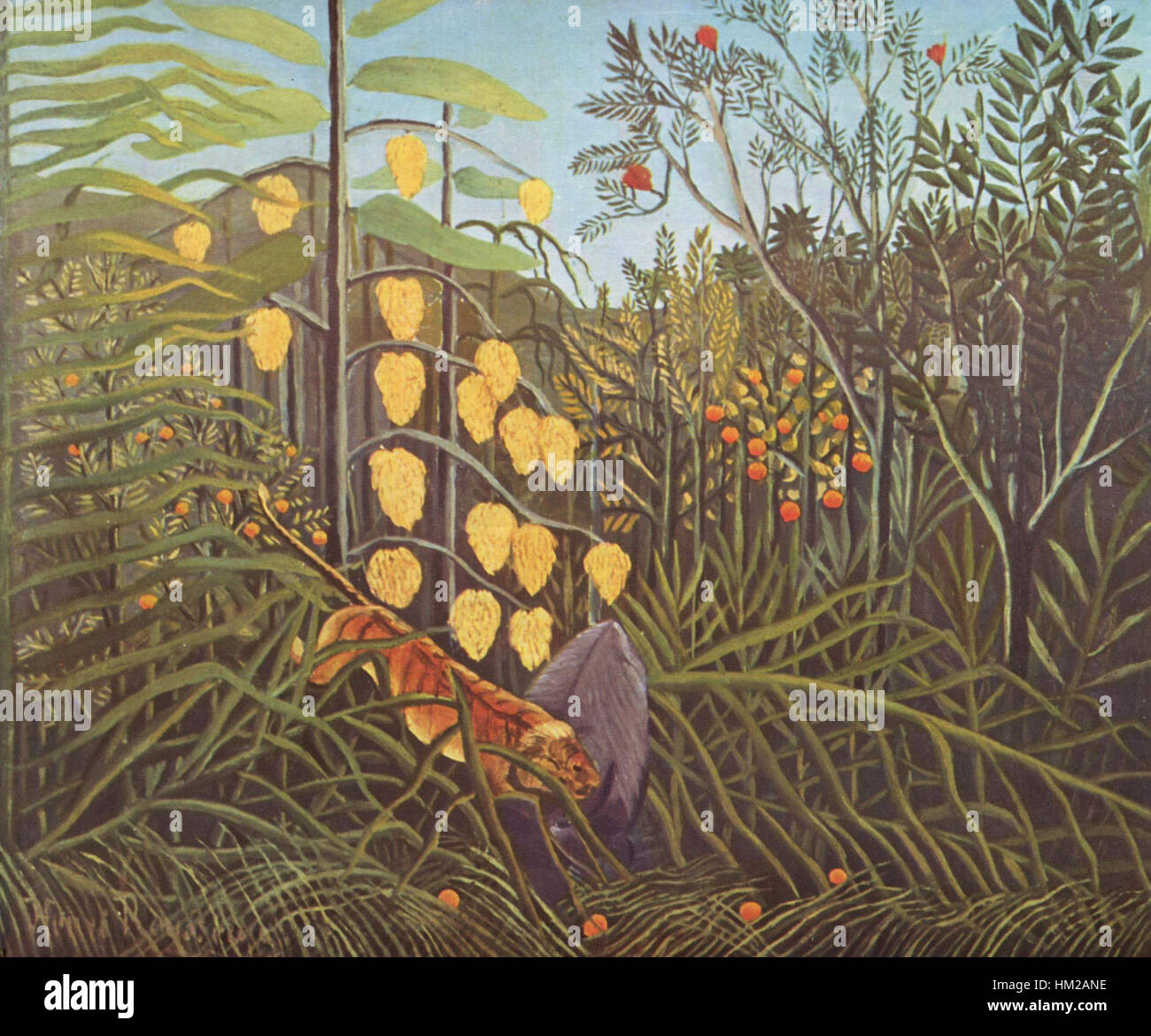 Henri Rousseauâ€™s painting reflects his signature style of vivid ...