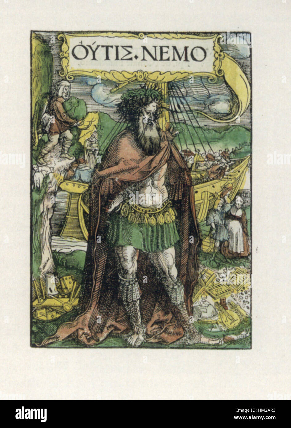 Hans Weiditz's woodcut print 'Hutten Outis Nemo Titel' from 1518 ...