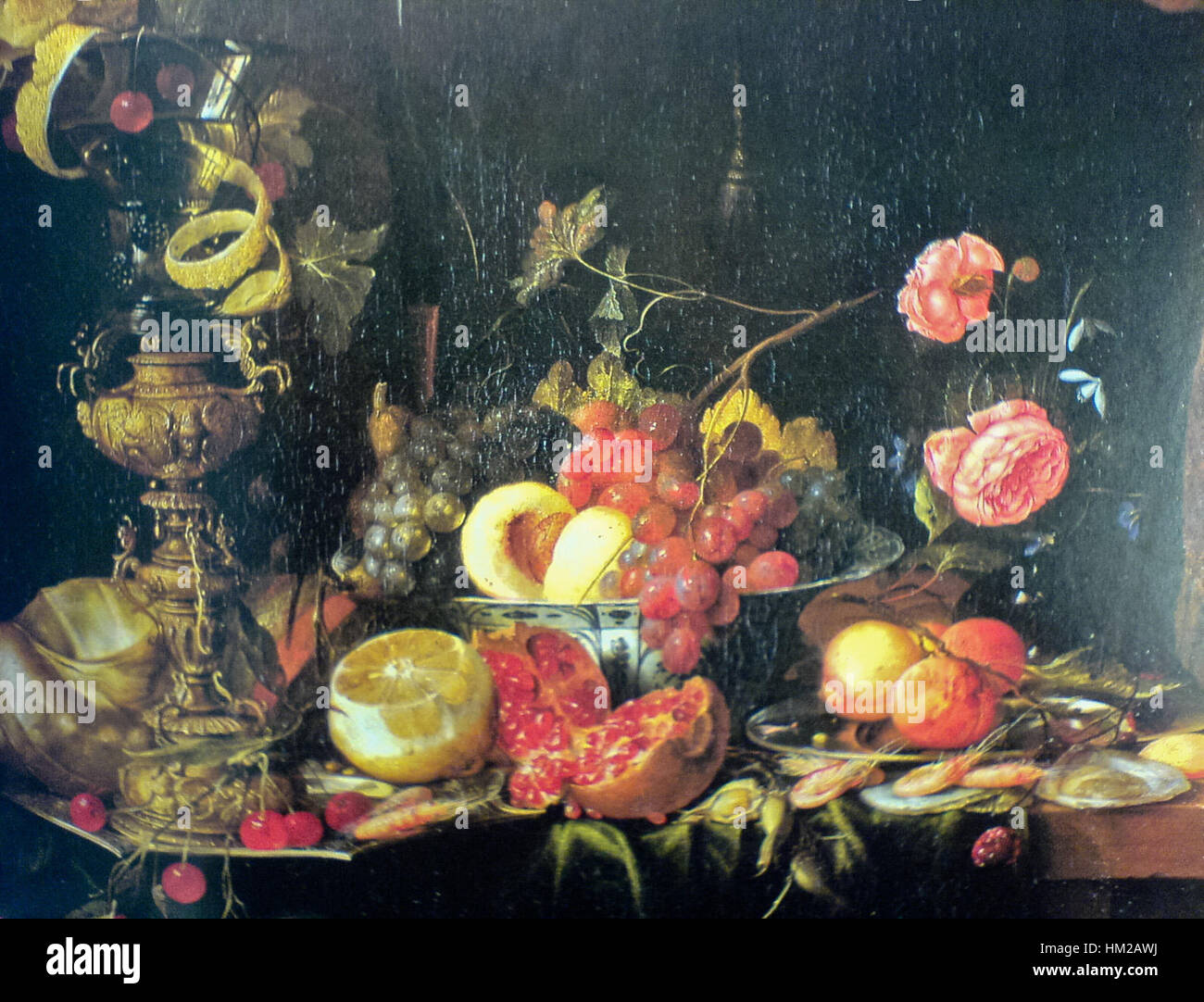 This still life painting by Jan Davidsz de Heem features an assortment ...