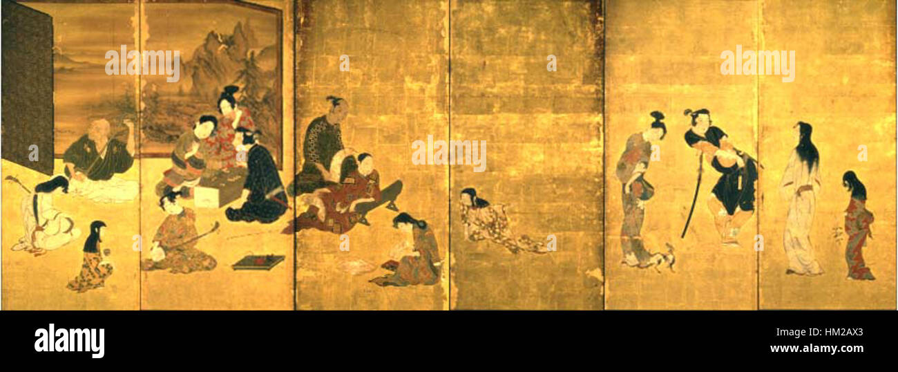 The Hikone Screen is a Japanese folding screen that depicts a scenic ...