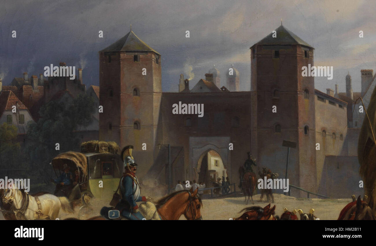 The 1840 painting 'Holm Sendlinger Tor' captures the historic ...
