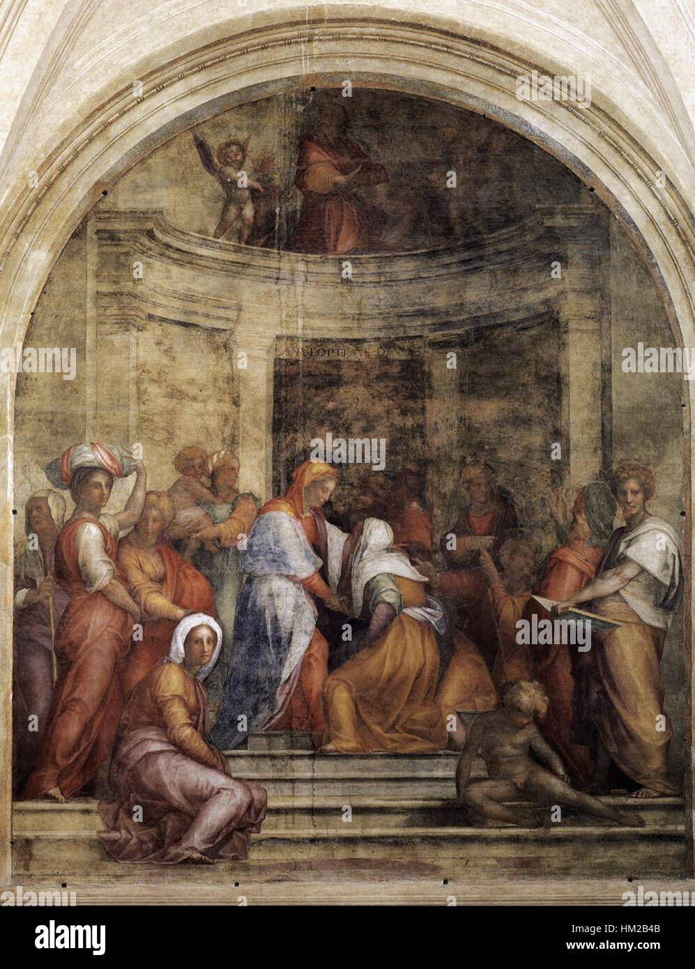 Jacopo Pontormo’s *Visitation* depicts the Biblical moment when the ...