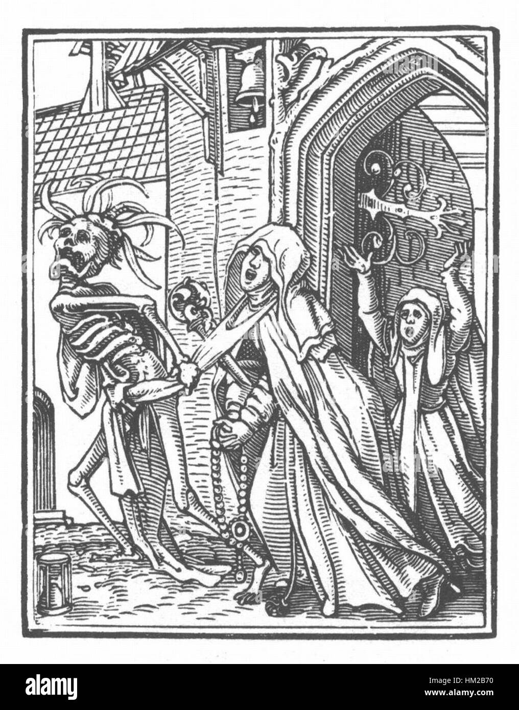 Holbein's 'Danse Macabre' series, specifically engraving 15, portrays ...