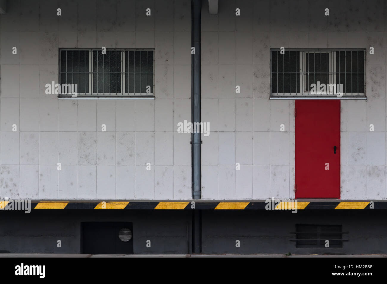 Red Steel Door at a Loading Ramp (e.g. Emergency Exit Stock Photo - Alamy