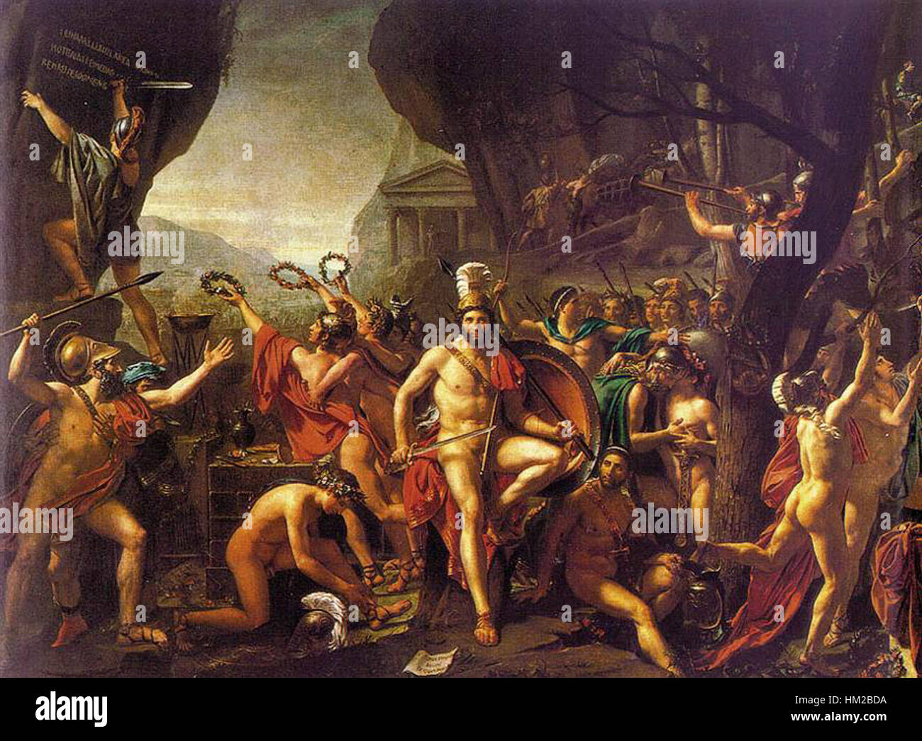 *Thermopylae* by Jacques-Louis David depicts the famous battle between ...