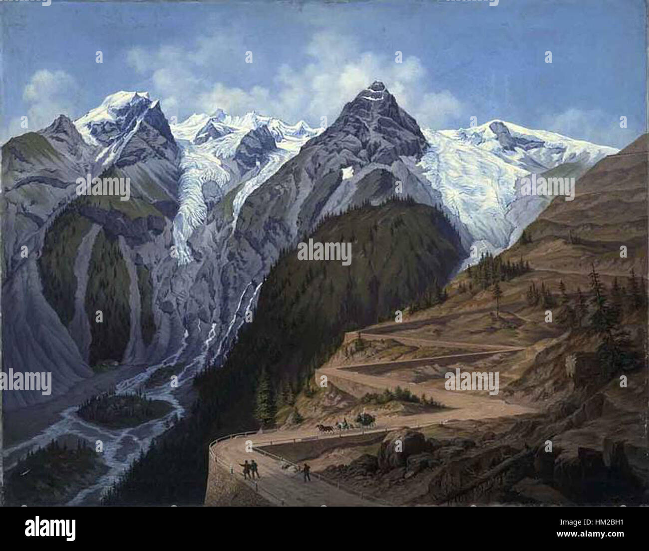 Hubert Sattler’s 'Stilfserjoch mit dem Ortler' (1861) depicts the ...