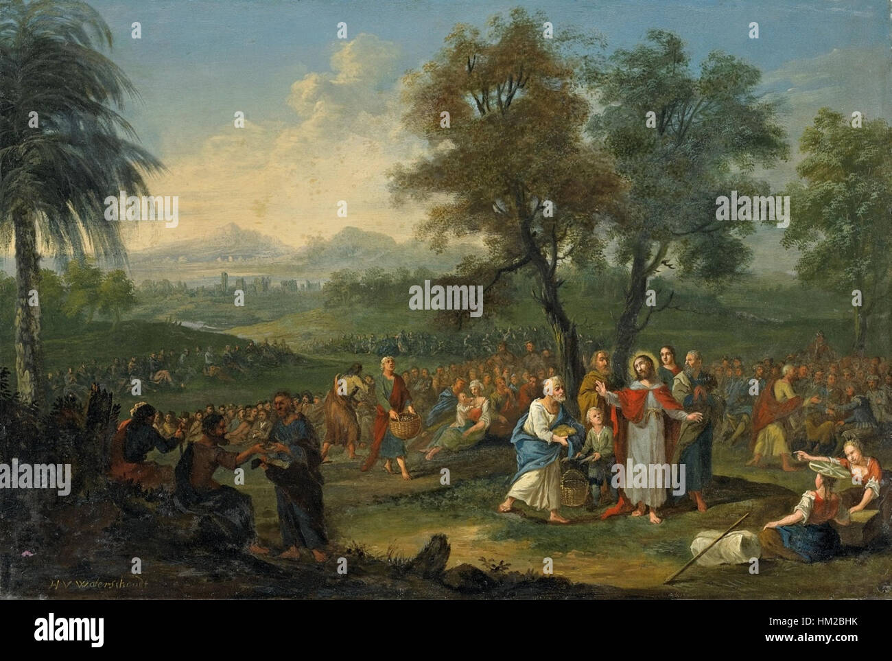 This painting by Heinrich van Waterschoot depicts the biblical miracle ...