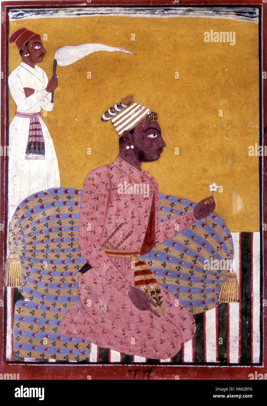 This painting, *Portrait of a Prince*, features an Indian prince ...