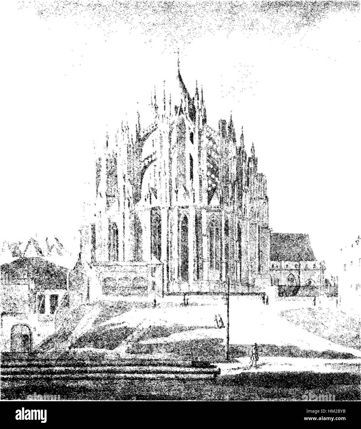 This artwork depicts the Cologne Cathedral (Kölner Dom) alongside the ...