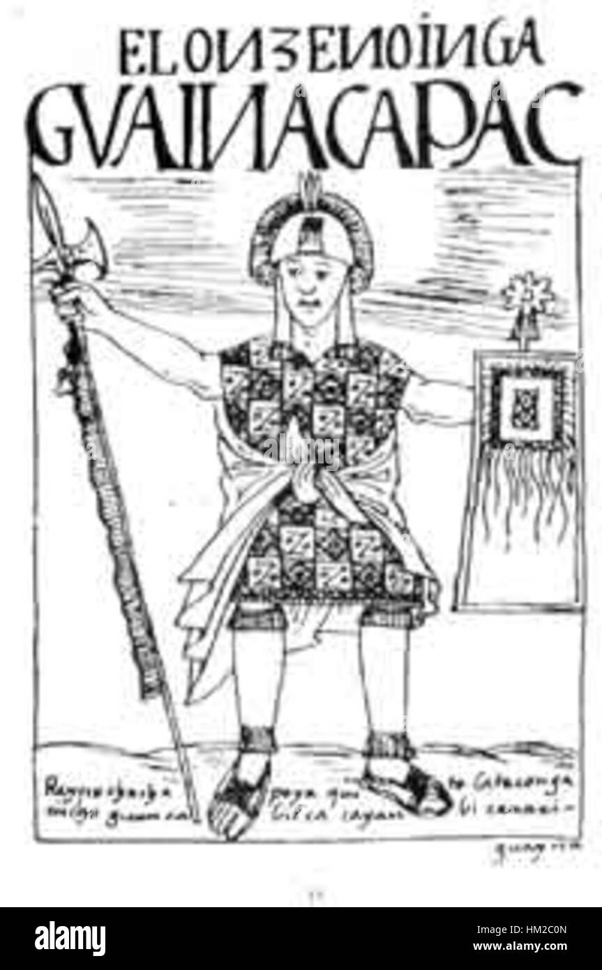 This artwork portrays Huayna Capac, the 11th Inca emperor, known for ...