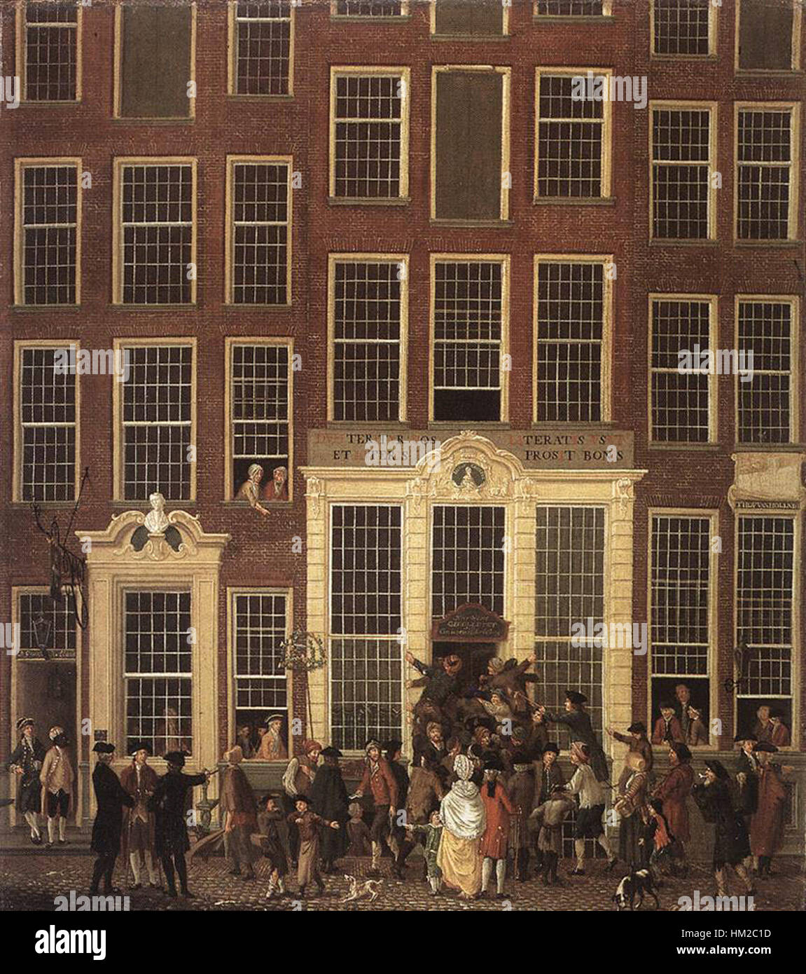 'The Lottery Office' by Isaac Ouwater captures a bustling scene of ...