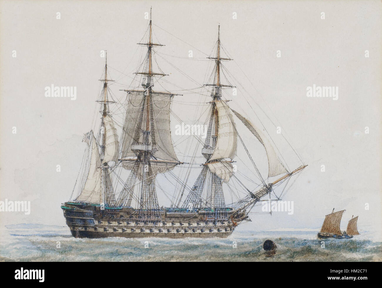 This painting by John Ward of Hull depicts the British warship H.M.S ...