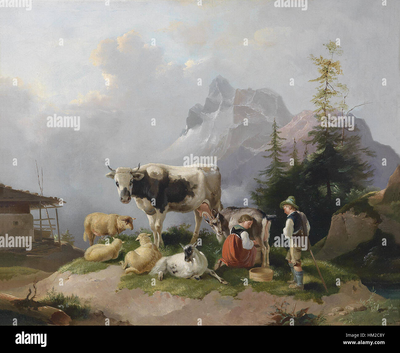 Joseph Heike (circle) Auf der Alm Stock Photo - Alamy