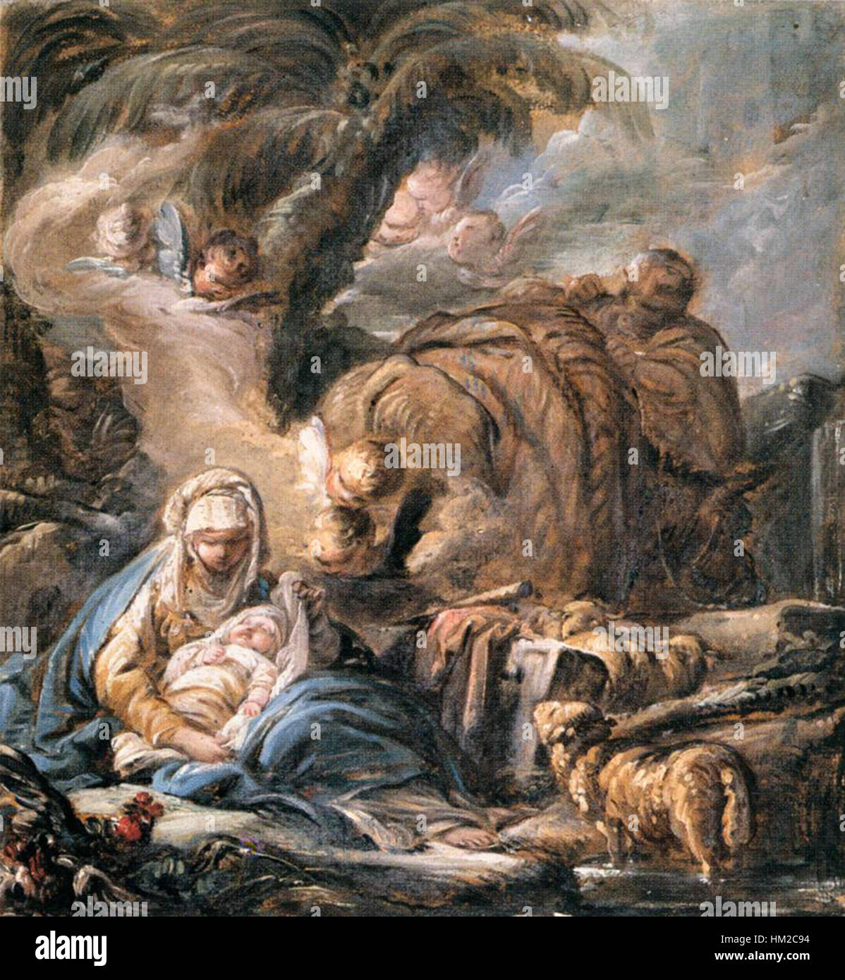 This oil painting by Jean-Baptiste Deshays depicts the biblical scene ...