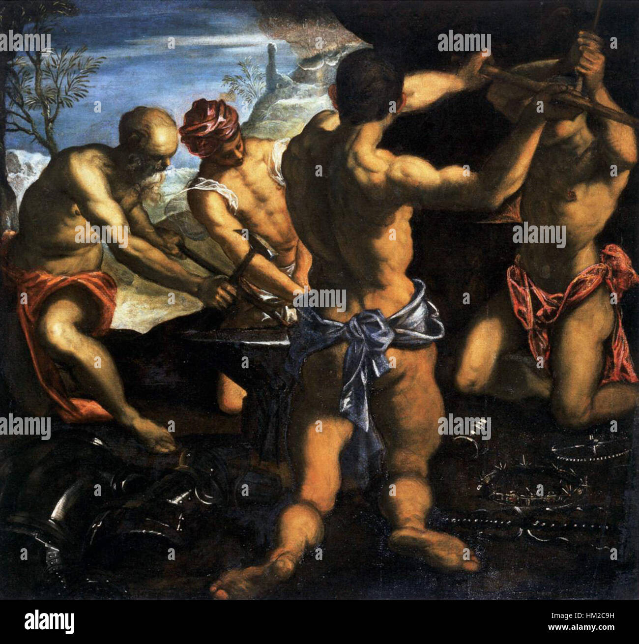 'Vulcan's Forge' by Jacopo Tintoretto depicts the Roman god Vulcan at ...