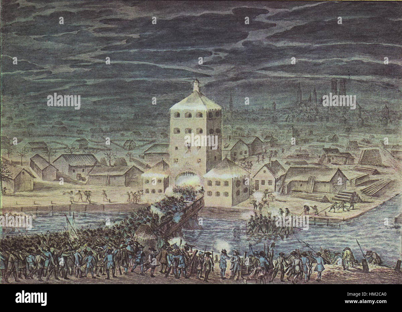 'IsarbrÃ¼cke 1705' is an artwork depicting the Isar Bridge in Munich ...