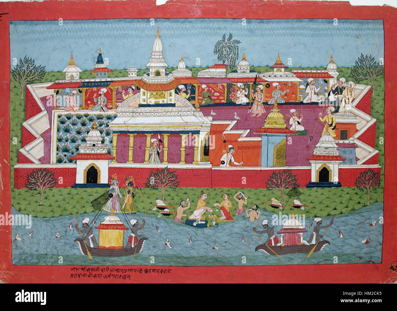 This artwork portrays the Hindu deities Krishna and Balarama in the ...