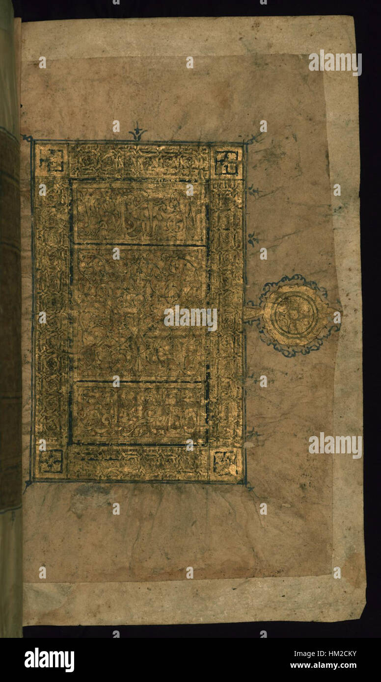 This illuminated manuscript features the right side of a double-page ...