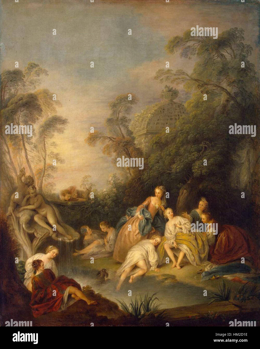 'Les Baigneuses' (The Bathers) by Jean-Baptiste Pater is a Rococo ...