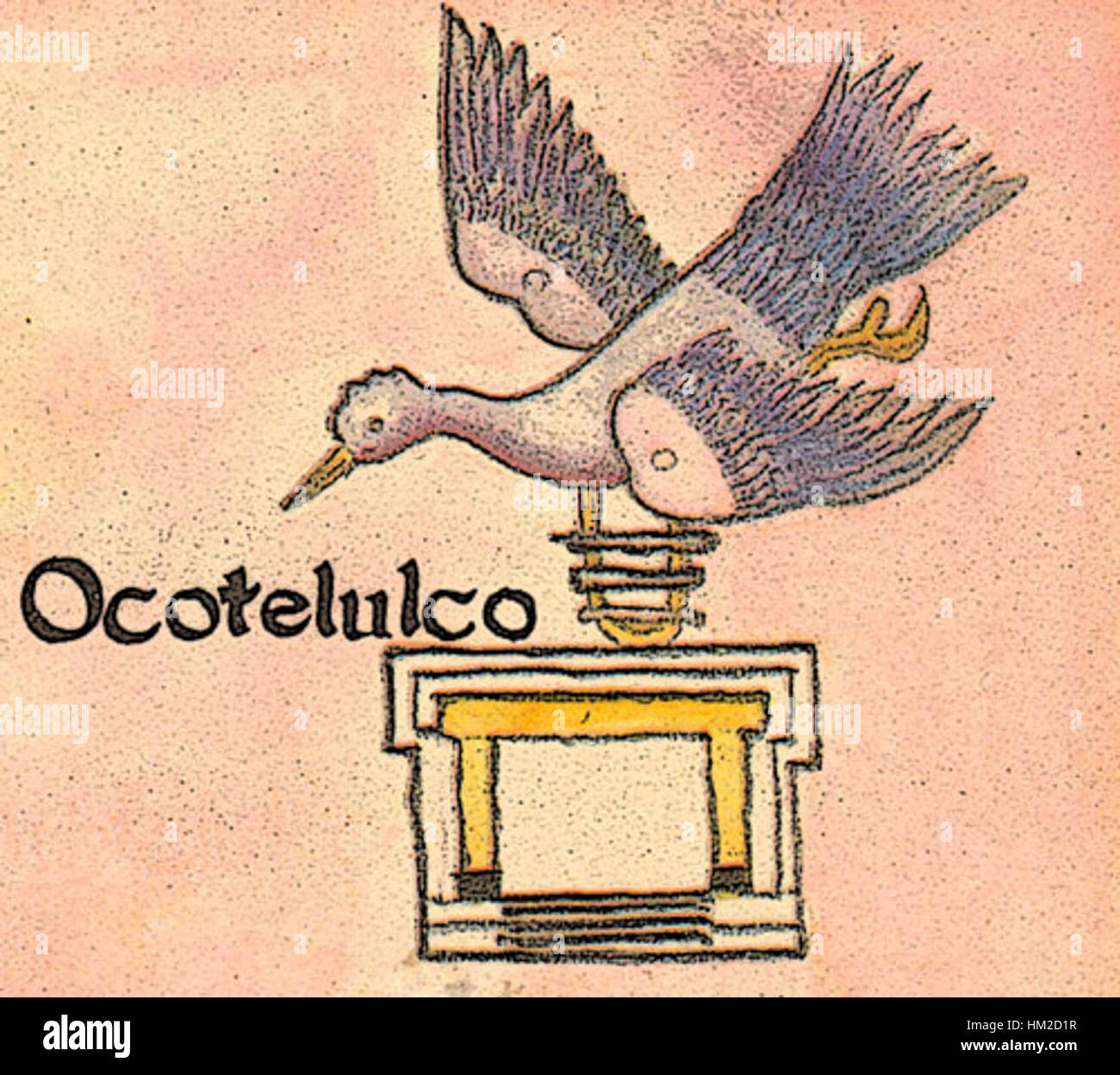 The painting 'JeroglificodeOcotelulco' explores ancient symbolism from ...