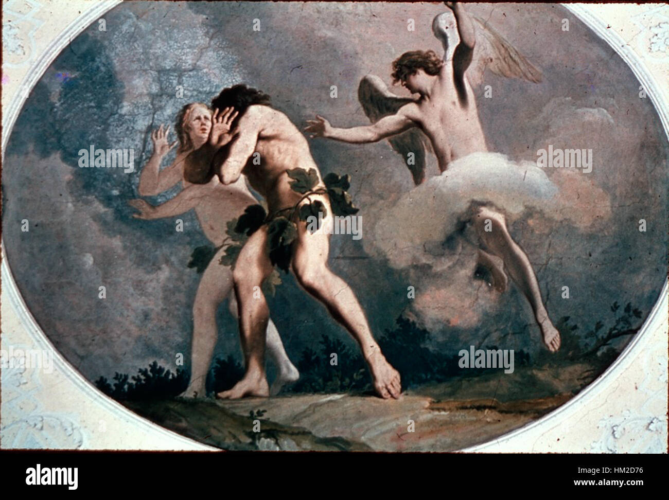 'Vertreibung aus dem Paradies' by Jacopo Amigono is a painting depicting the biblical expulsion ...
