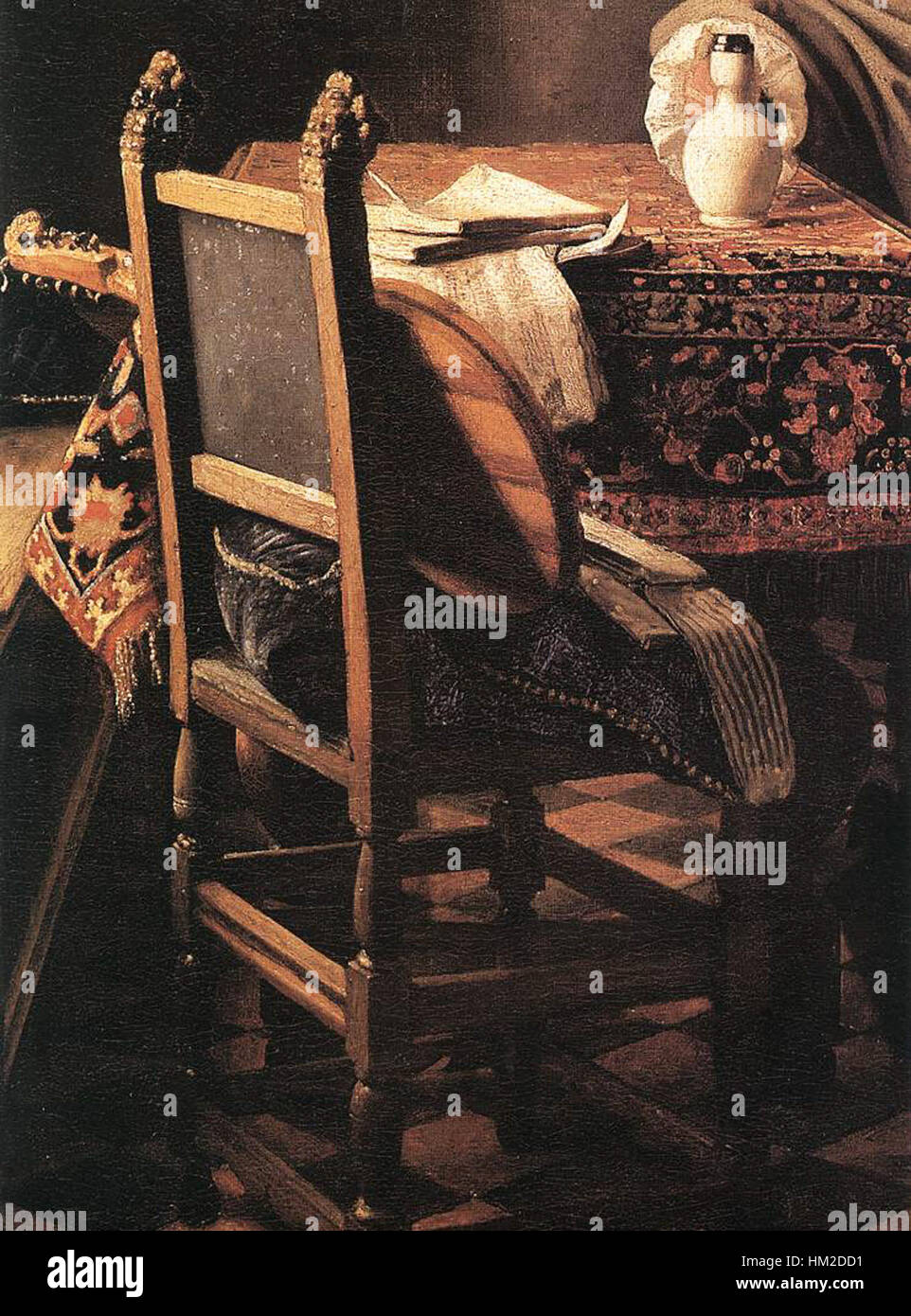 This detail from Johannes Vermeerâ€™s *A Lady Drinking and a Gentleman ...