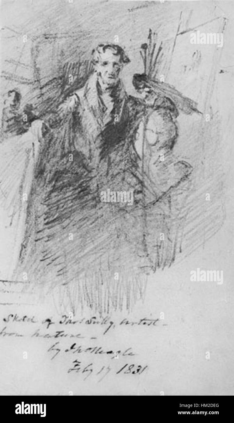 A portrait of Thomas Sully, an American artist known for his detailed ...