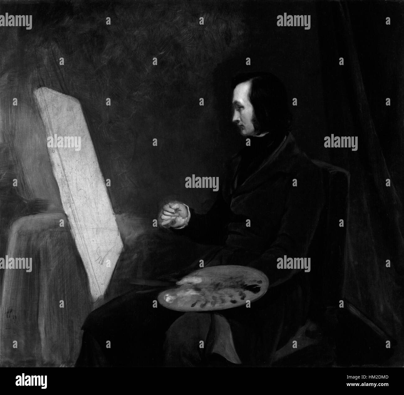 This portrait by John Phillip depicts a historical figure, showcasing ...