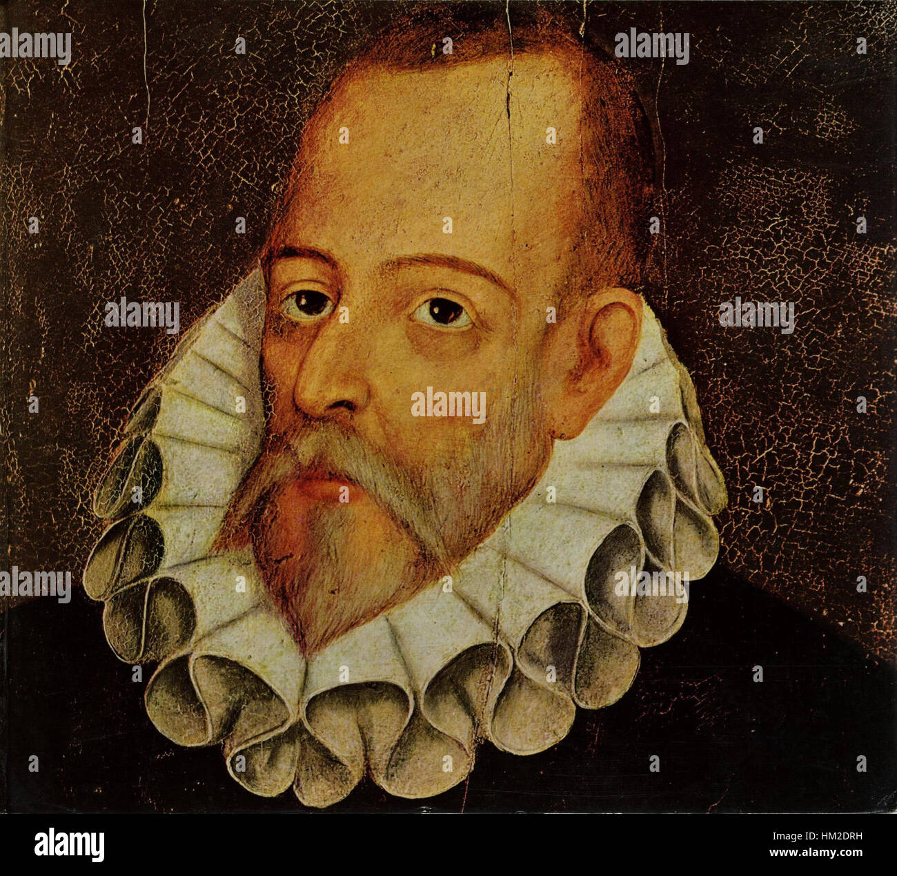 The painting by Juan de Jauregui, depicting Miguel de Cervantes, the ...