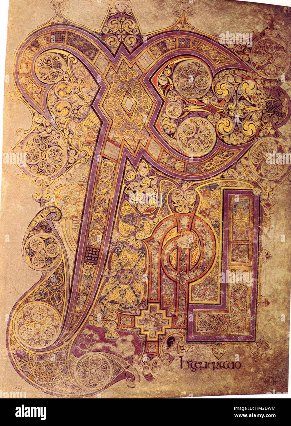 The Kells Folio 034r Chi-Rho Monogram is a highly intricate illuminated ...