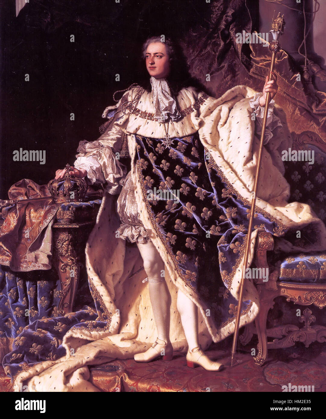This regal portrait of King Louis XV, painted by Hyacinthe Rigaud ...
