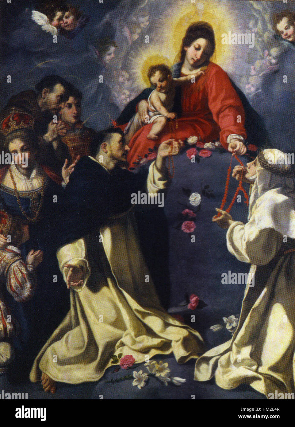 'Madonna del Rosario' by Jacopo Vignali is a religious oil painting ...