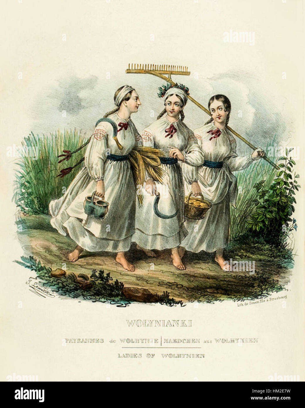 This 1841 painting by Lewicki, titled 'Wolynianki,' showcases the folk ...