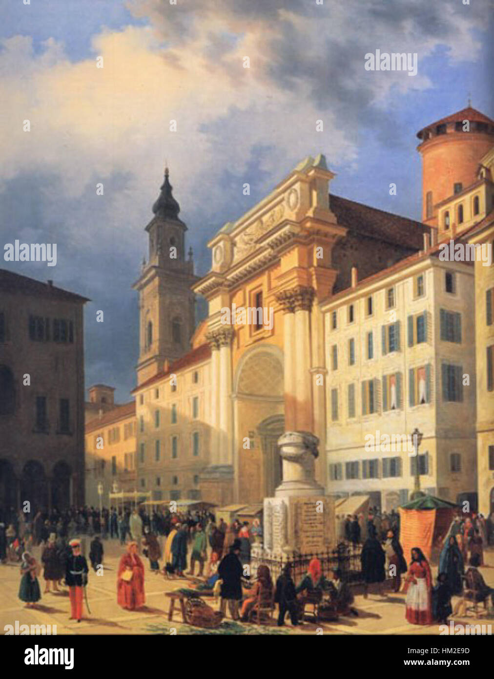 The 1852 painting 'La piazza di Parma' by L. Marchesi captures the ...
