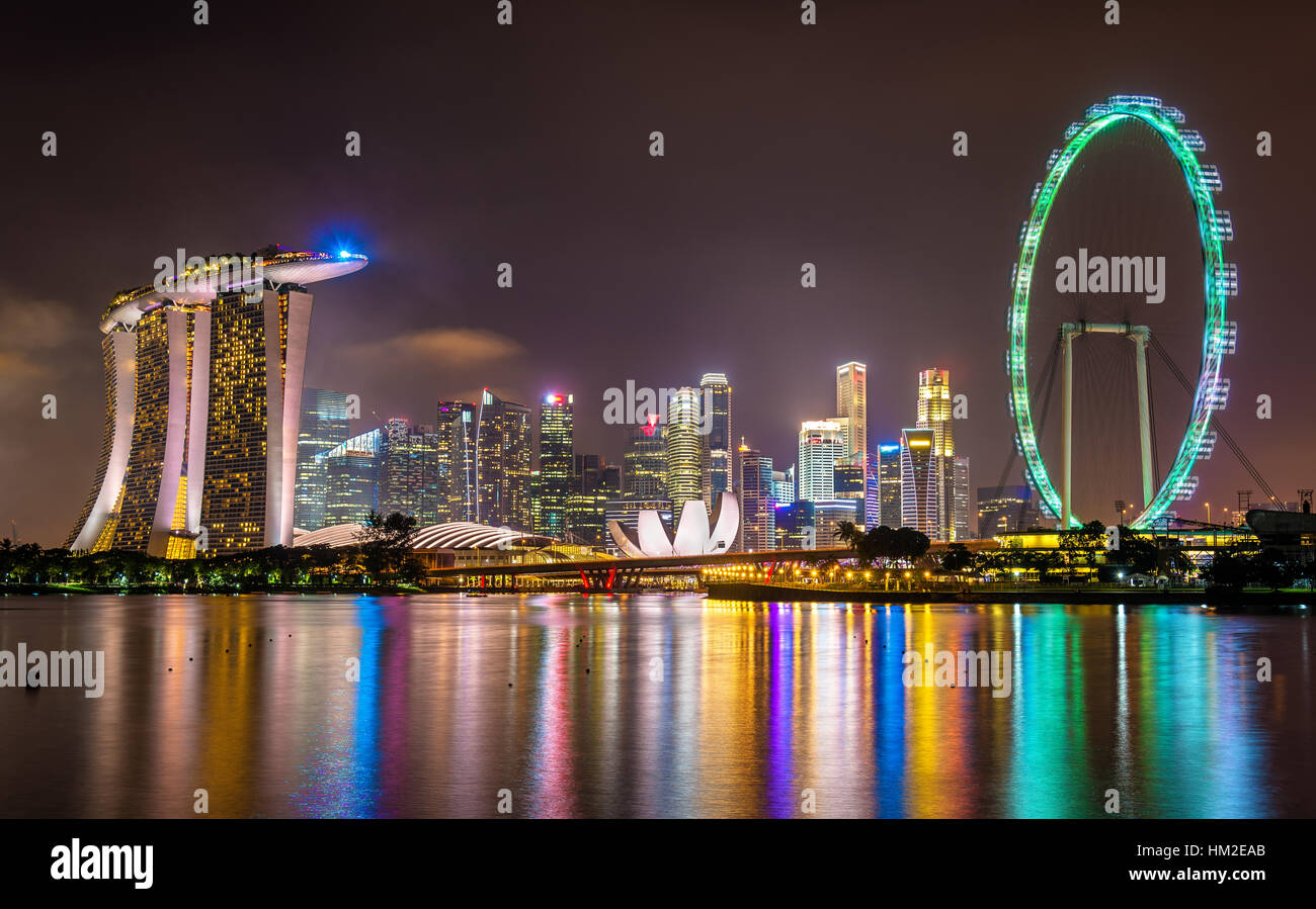 View of Marina Bay at night in Singapore Stock Photo - Alamy