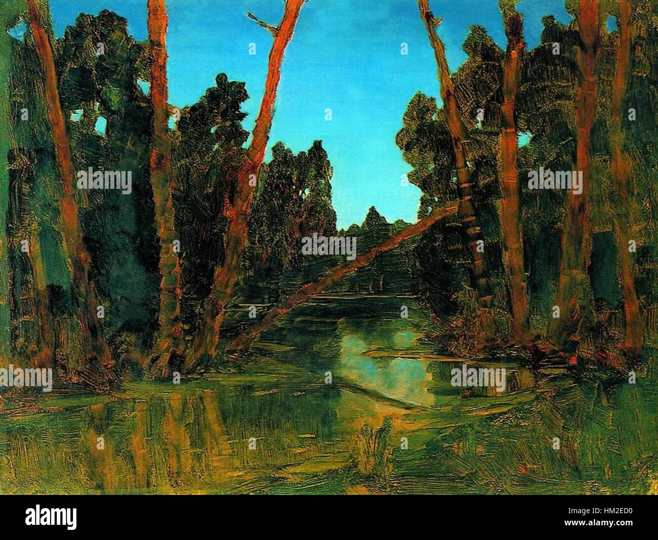 'Kuindzhi's Forest Swamp' (1898-1908) is a landscape painting ...