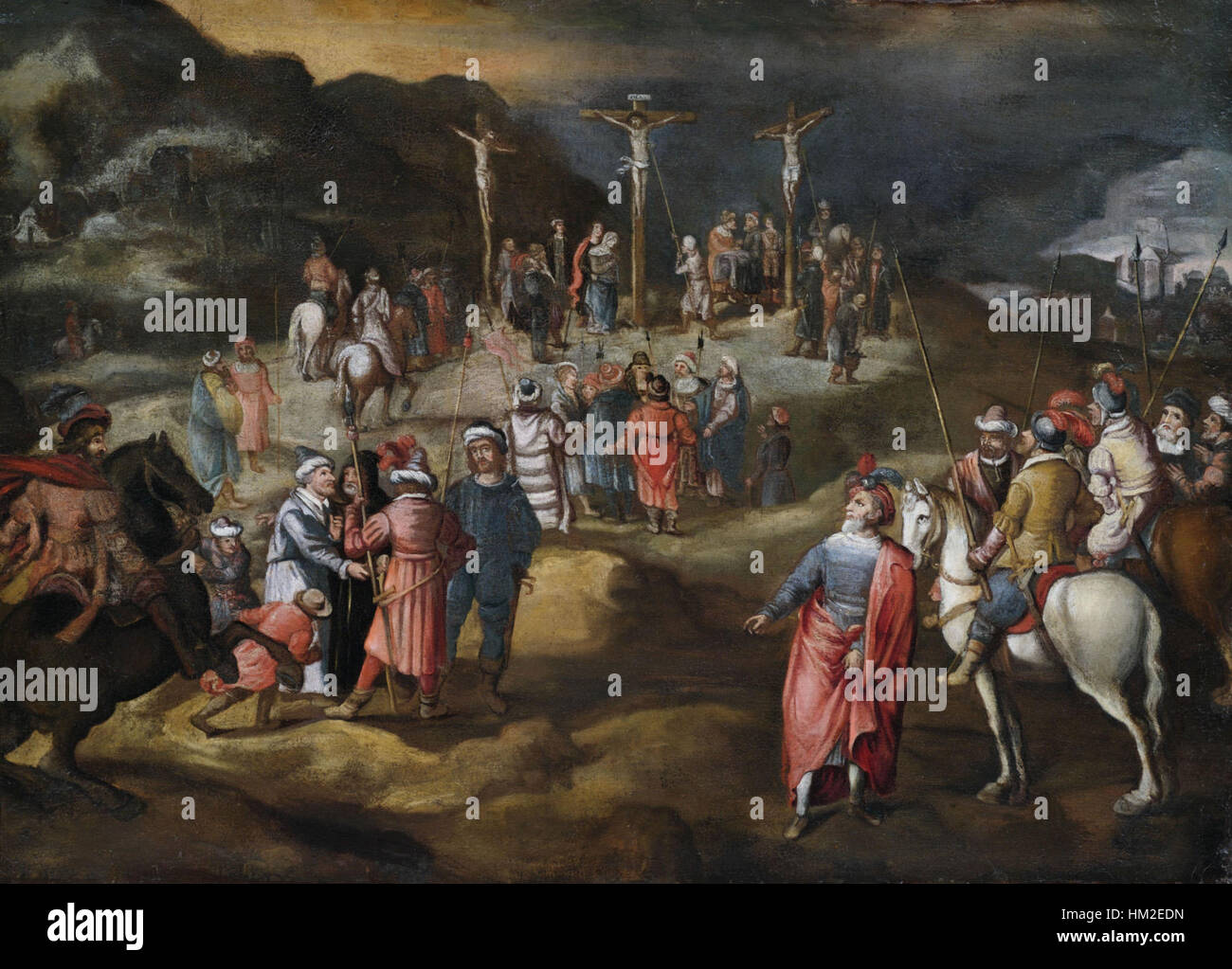 Kreuzigung Christi auf dem Kalvarienberg NL 17 Jh Stock Photo - Alamy