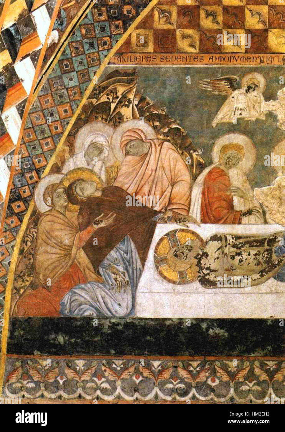 The fresco 'Lamentation over the Dead Christ' by the Master of St ...