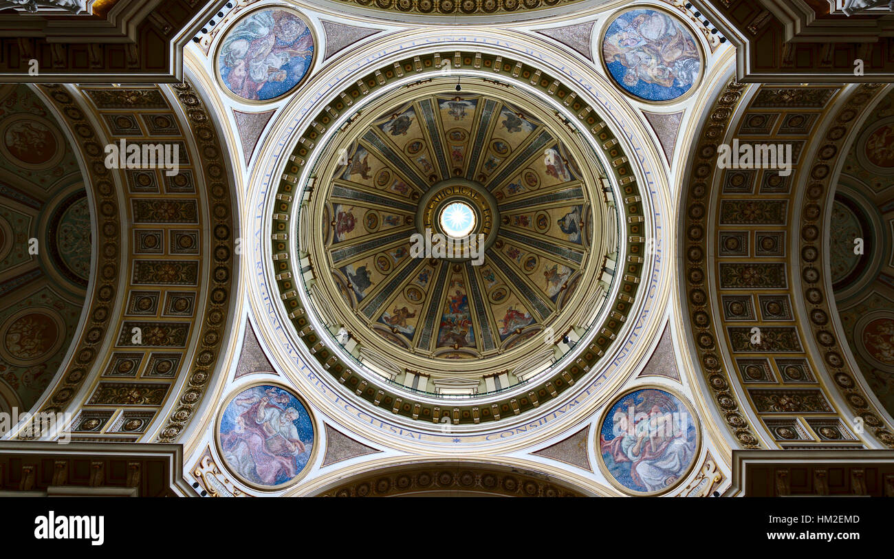Inside view of the dome and transcept of the Maria del Buon Consiglio ...