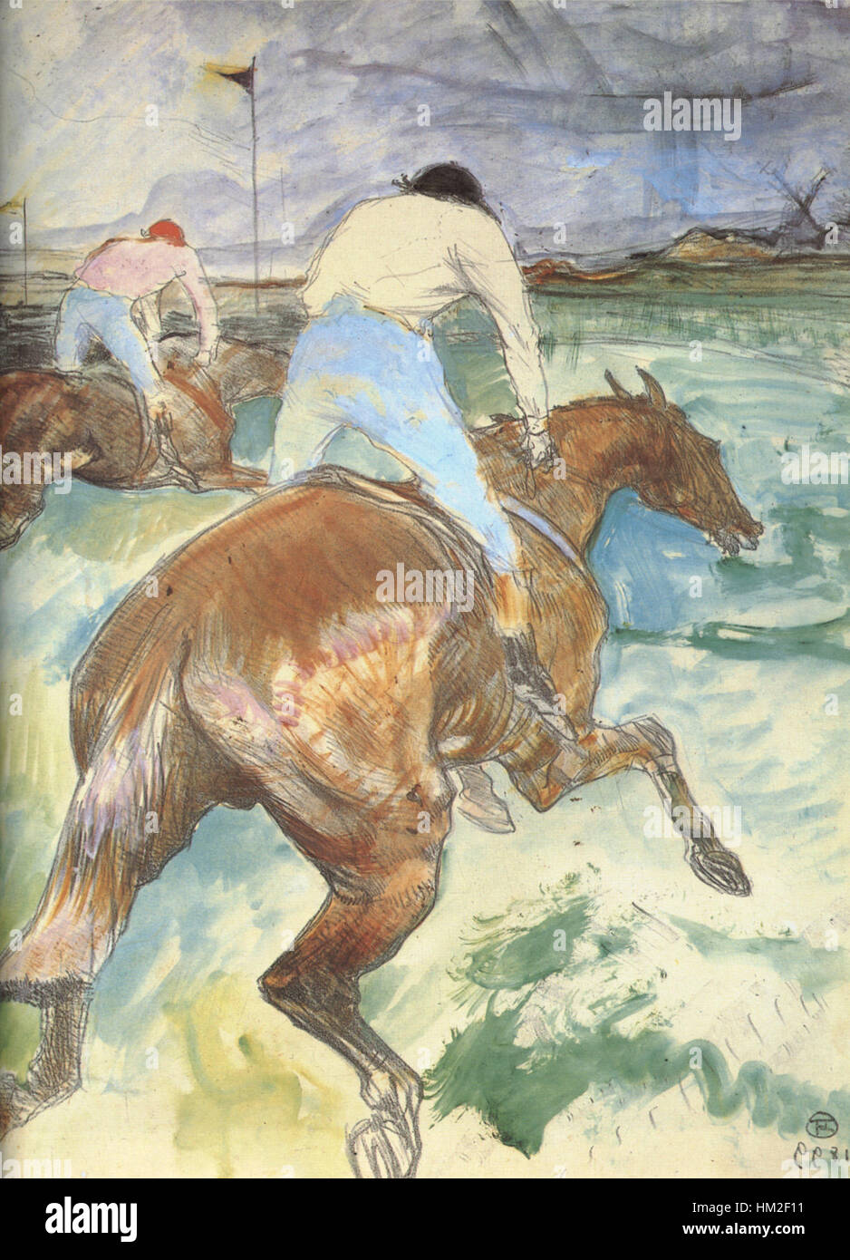 A 1899 painting by Henri Toulouse-Lautrec, depicting a jockey in the ...