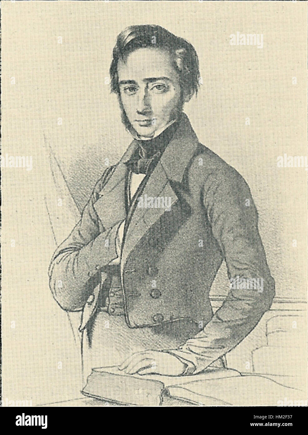 This portrait of Hans Lassen Martensen, a significant Danish theologian ...