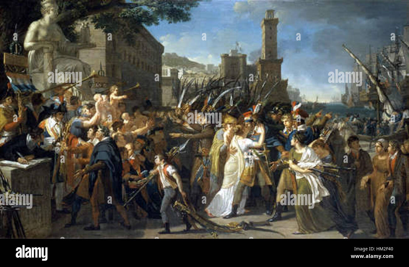 This historical painting by Lethiere, 'La Patrie en Danger', captures ...
