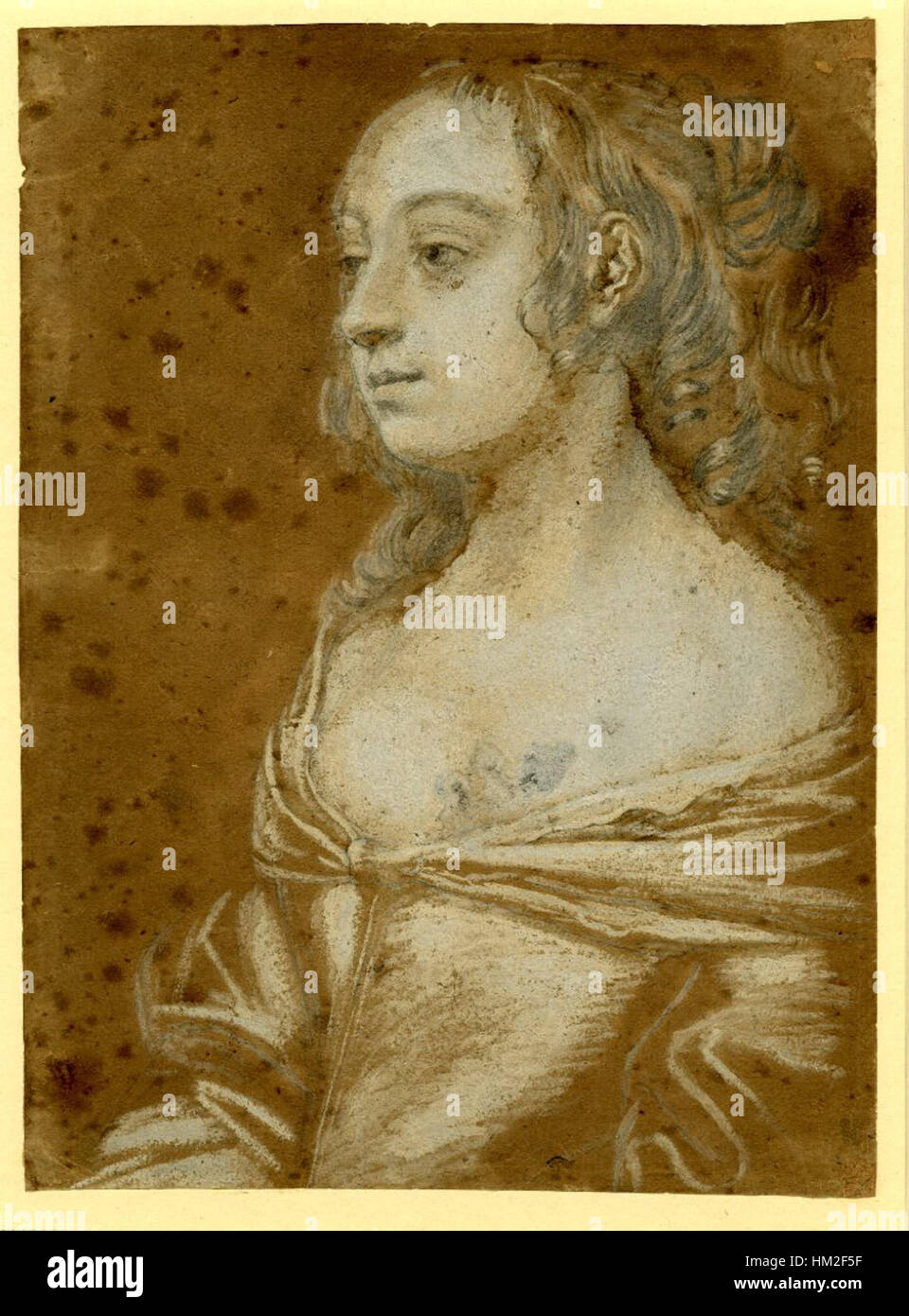 This portrait, created by Sir Peter Lely, features a lady in a ...