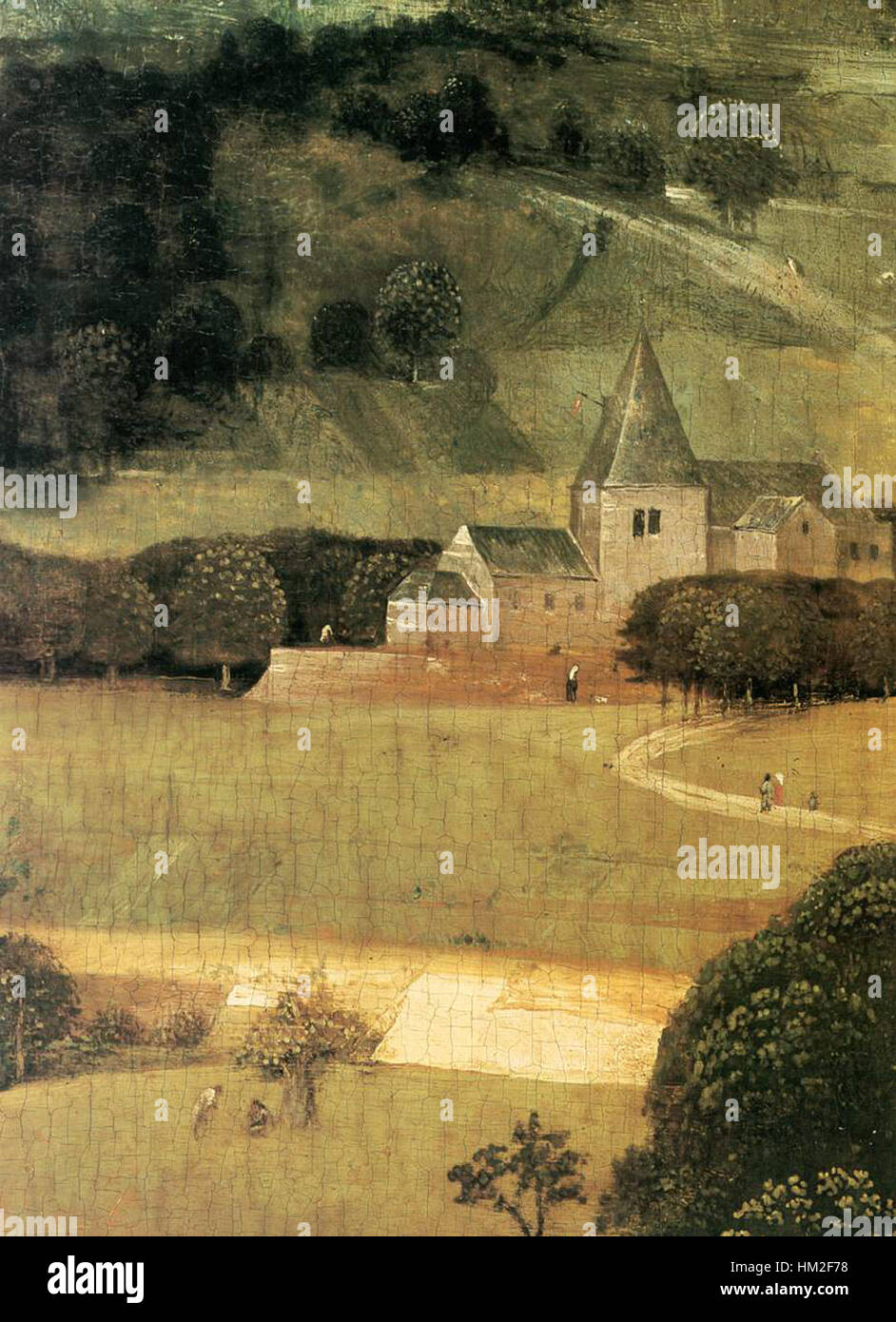 A detailed section of Hieronymus Bosch's painting shows his distinctive ...