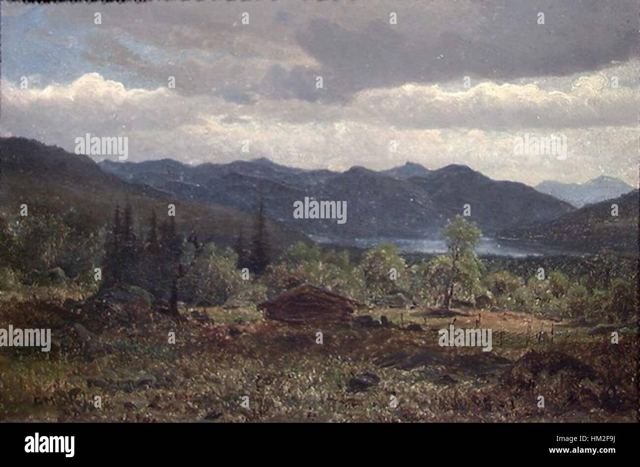 Landskap med seter is a Norwegian landscape painting depicting ...