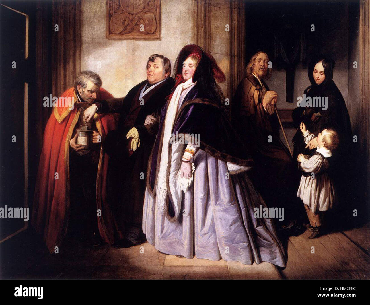 Josef Franz Danhauser’s painting 'The Widow’s Offering' depicts an ...